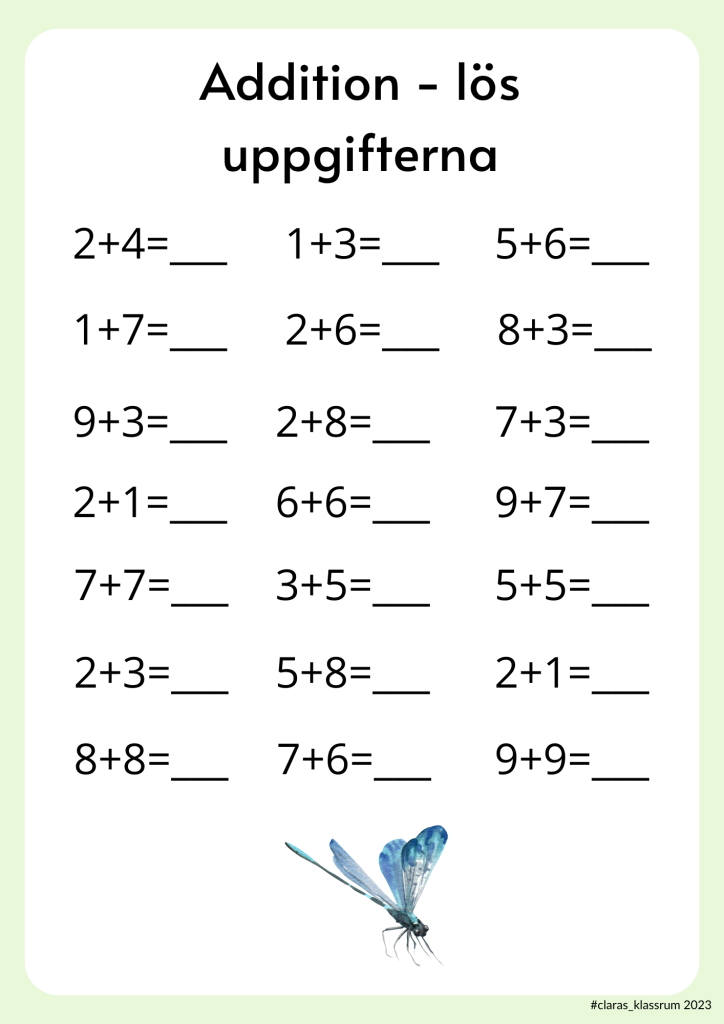 Blandade arbetsblad matematik - addition, subtraktion, multiplikation ...