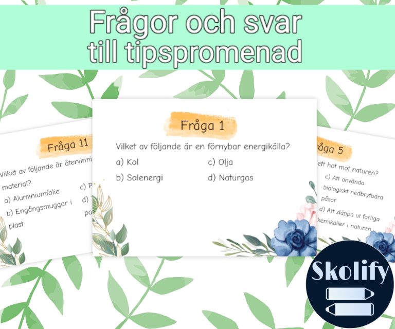 Tipspromenad: Upptäck miljö och hållbarhet! – A5 | Teach Academy