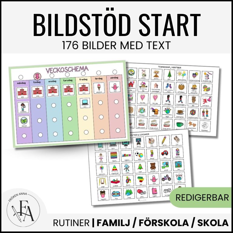 Bildstöd START: Veckoschema & 174 bildstöd | Teach Academy