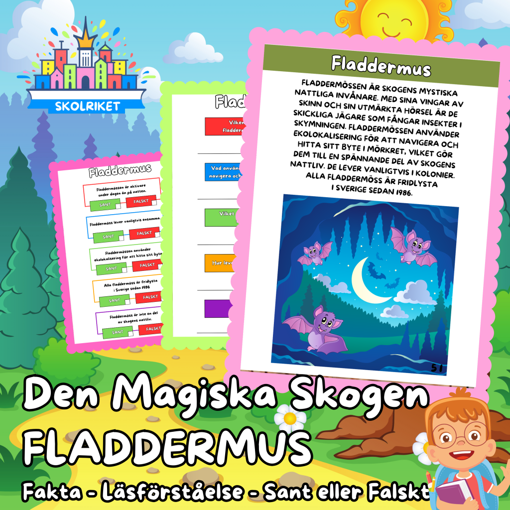 Den magiska skogen – FLADDERMUS – Fakta – Läsförståelse – Sant eller ...