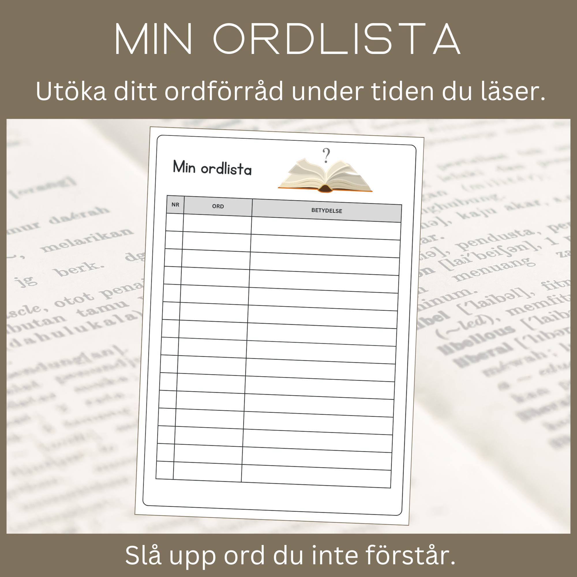 Min ordlista. Utöka ditt ordförråd. | Teach Academy