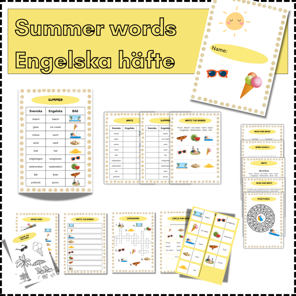Summer words - Engelska häfte | Teach Academy